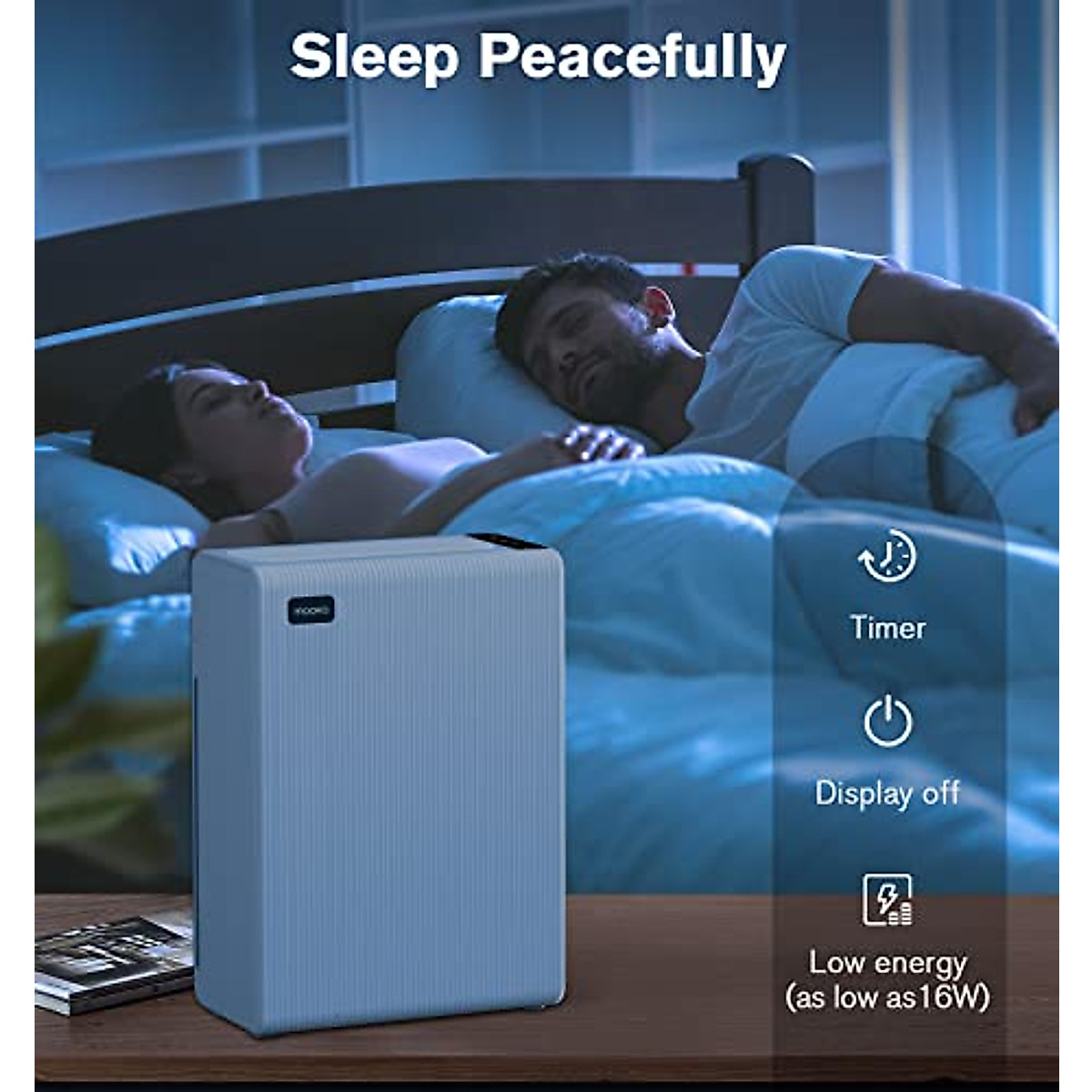 Air Purifiers for Home Large Room, MOOKA H13 True HEPA Filter Air Cleaner for Dust Allergies Pets Dander Pollen Smoke Odor, 100% Ozone Free Quiet Air Cleaner for Home, Bedroom and Office