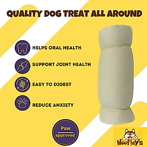 Woofley's 5-6" Buffalo Beef Cheek Roll -(10 Count)- Beef Cheek Rolls for Dogs - Long Lasting Natural Dog Chews