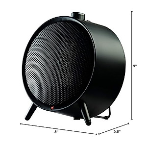 Honeywell UberHeat Ceramic Heater for Powerful Personal Heating in Small Spaces, Black - HCE200B
