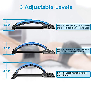 Back Stretcher for Pain Relief, Spine Aligner for Chair & Bed with Massager, Back Cracking Device, Lumbar Stretcher for Spinal Decompression, Scoliosis, Sciatica and Herniated Disc