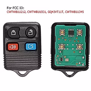 Car Keyless Entry Remote Key Fob Replacement for 1998-2014 Ford Mustang Focus Expedition Explorer (CWTWB1U345 GQ43VT11T) Self-Programming Set of 2