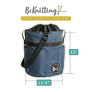 BeKnitting Knitting Bag Backpack - Convertible Yarn Storage Organizer for Knitting & Crochet Supplies - Collapsible Yarn Bag for Crocheting, Knitting, and Other Crafts