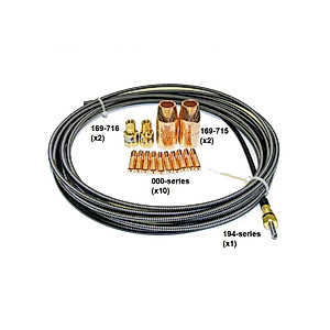 WeldingCity MIG Gun Accessory Kit for 100-150 Amp Miller M-100/150 (M-10/15) Hobart H-9/10 2-pk Welding Wire .030" ER70S-6 2-lb M29W