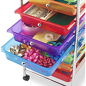 Whitmor 10 Drawer - Rolling Craft Organizer Cart - Chrome 15.25x13.50x35.25