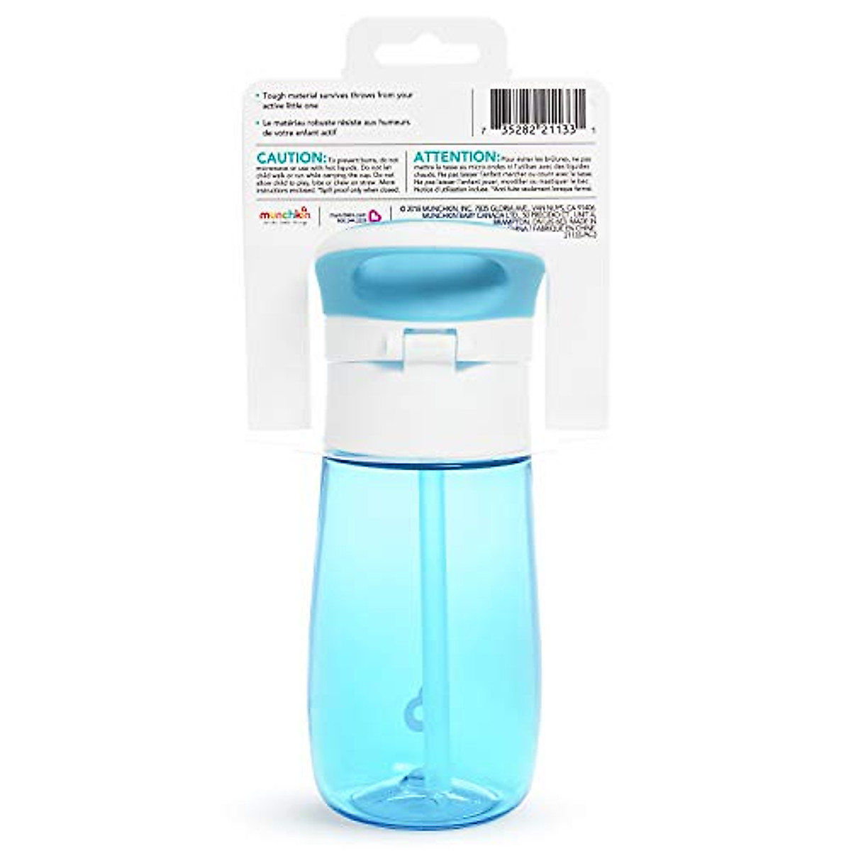 Munchkin® Flip & Go™ Tritan Straw Toddler Cup, 12 Ounce, Blue, 1 Pack