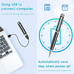 128GB Voice Recorder 23Hrs Long Battery Life, Recorder Voice Activated with Intelligent Noise Reduction, Portable Recording Device for Lecture/Meeting/Course, Audio Recorder Transfer File to Computer