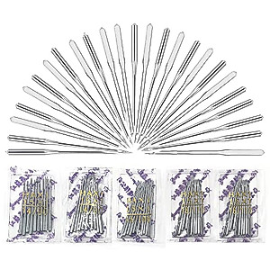 50 Pack of Sewing Machine Needles, 5 Assorted Sizes (HA 65/9, 75/11, 90/14, 100/16, 110/18) 10pcs of Each, Universal Regular Point Needles, Perfect for Embroidery, Cloth Repair, DIY and Crafts