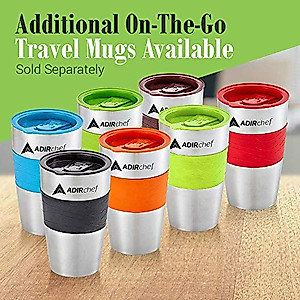 AdirChef Single Serve Mini Travel Coffee Maker & 15 oz. Travel Mug Coffee Tumbler & Reusable Filter for Home, Office, Camping, Portable Small and Compact (Green)