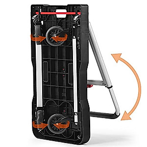 nisboigr Push Dolly Cart Foldable Platform Hand Truck 330lb Weight Capacity with 360 Degree Swivel Wheels for Garage Garden Home & Office Use, Black