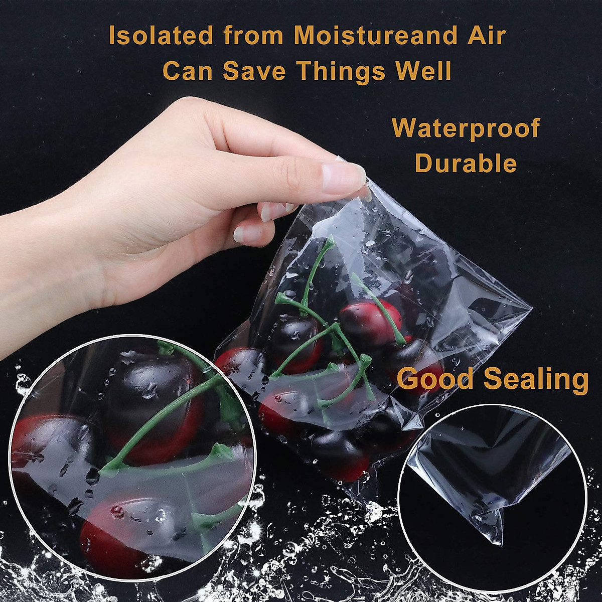 800 PCS Clear Re-sealable Cello/Cellophane Bags 3 Sizes with 4×6, 5×7, 6×9 Inch Good for Bakery, Snacks, Candle, Soap, Cookie, Jewelry, Cards