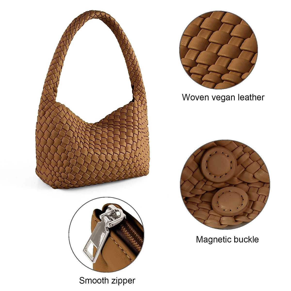Tote Bag for Women Leather Compatible with Tote Bags with Zipper Crossbody Shoulder Designer Handbag for Office Travel