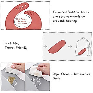Baby Bibs - Silicone Waterproof Bibs for Toddlers
