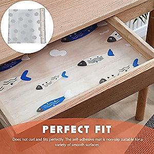 UPKOCH Shelf Liner Daisy Flower Kitchen Drawer Liner Self- Adhesive Waterproof Clear Refrigerator Mat Cabinet Liner Pantry Shelf Liner for Kitchen Cabinets Pantry Shelves