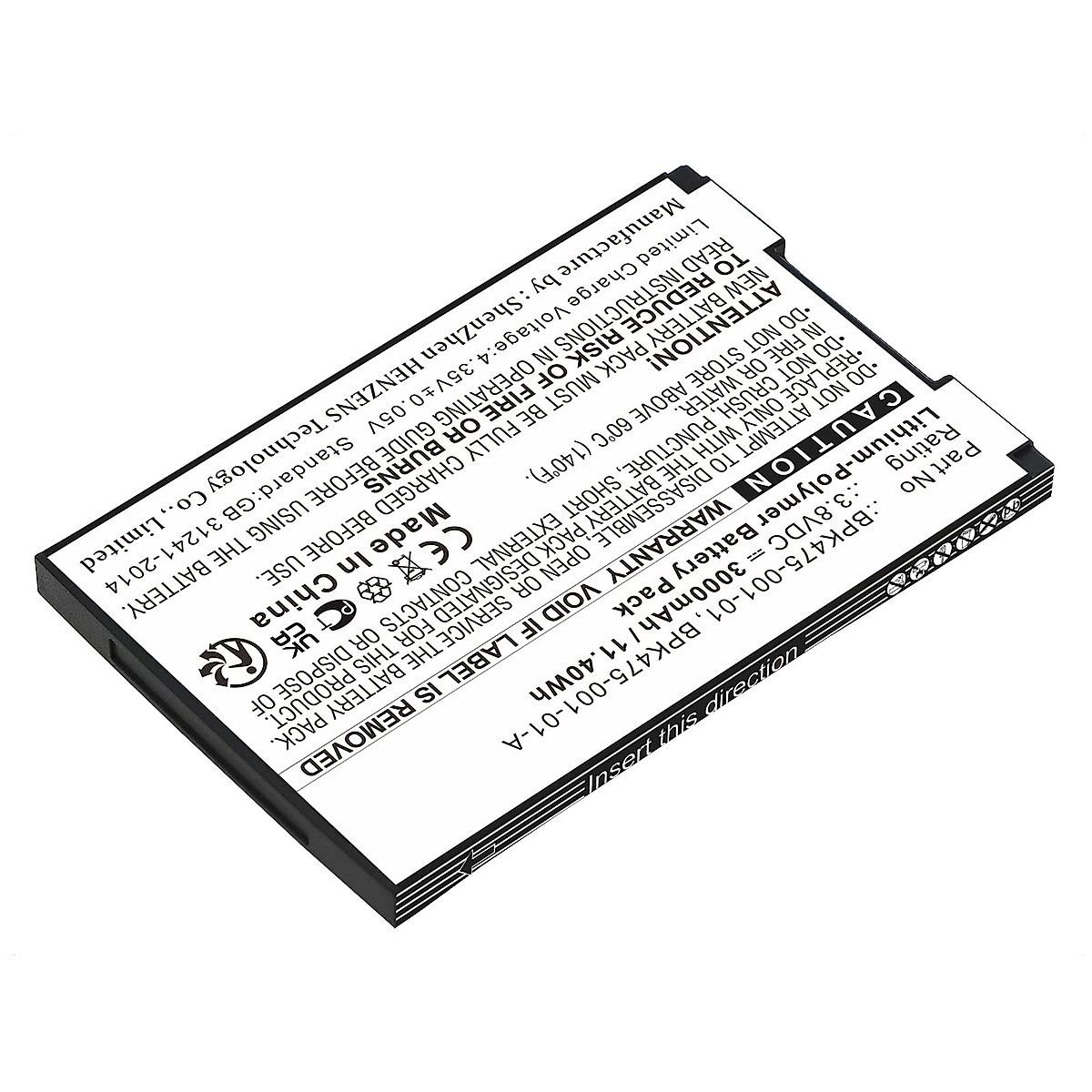 Synergy Digital Credit Card Reader Battery, Compatible with VeriFone M435-003-04-NAA-S Credit Card Reader, (Li-Pol, 3.8V, 3000mAh) Ultra High Capacity, Replacement for VeriFone BPK475-001-01 Battery