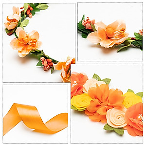 Little Cutie Citrus Maternity Sash Mom to Be & Daddy to Be Corsage Orange Clementine Flower Crown Pregnancy Sash Decoration Autumn Baby Shower Kit Party Favors Pregnancy Photo Prop Gift