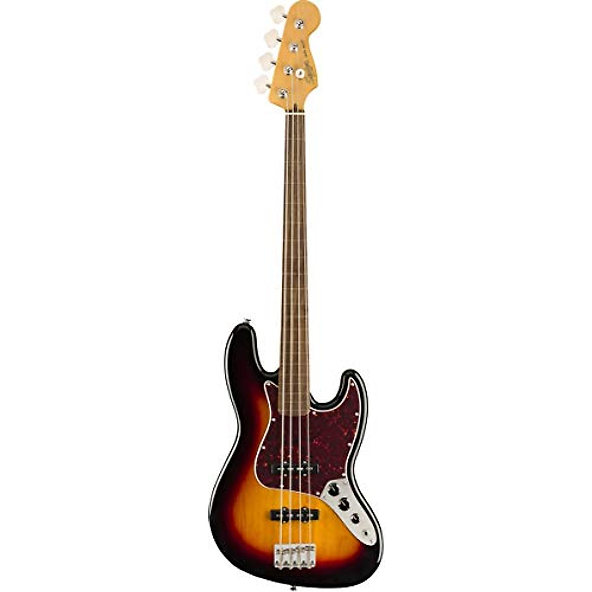 Squier Classic Vibe 60s Jazz Bass, 3-Color Sunburst, Fretless, Laurel Fingerboard