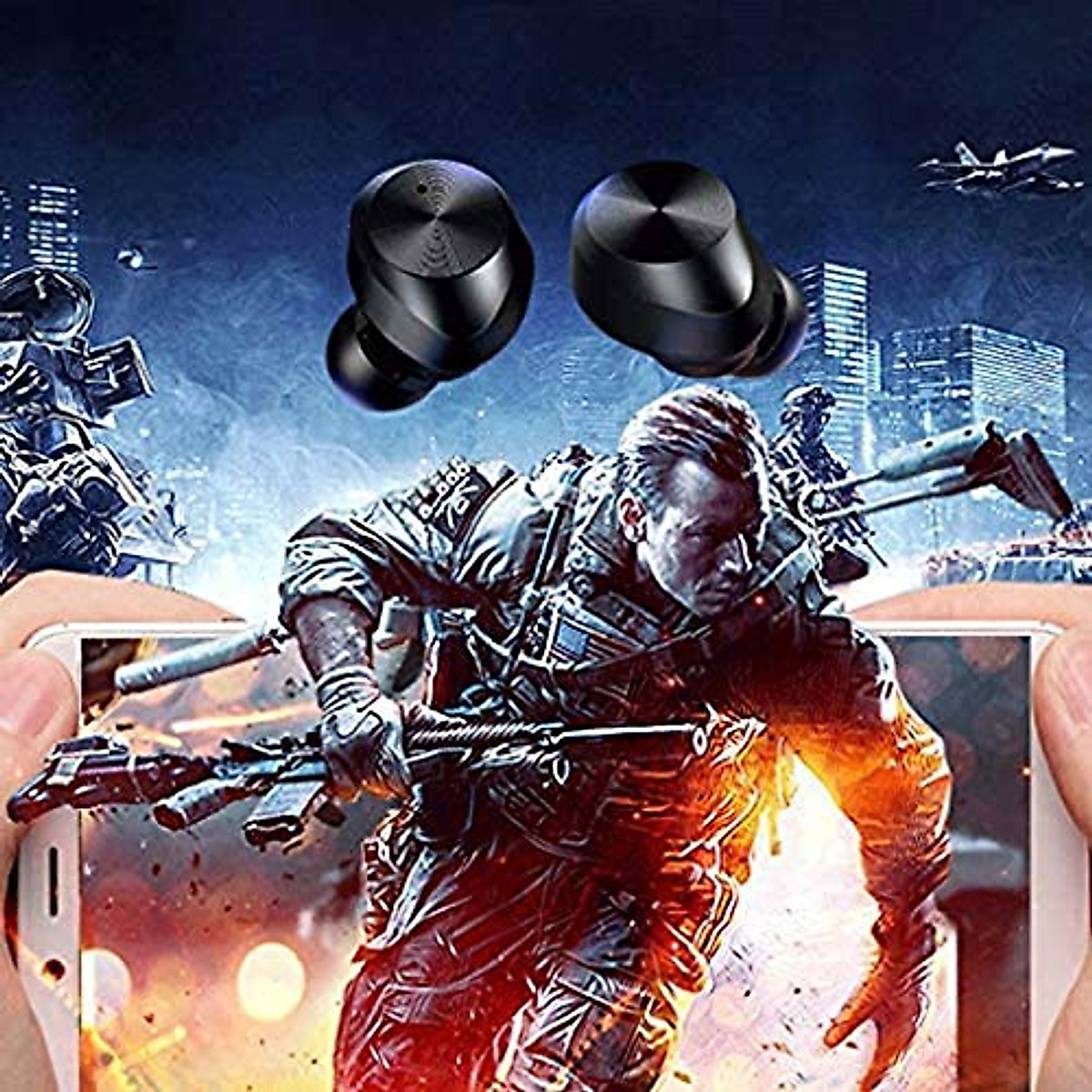 TBIIEXFL Earbuds Headphones Touch Control with Charging Case Waterproof Stereo Earphones in-Ear Built-in Mic Headset Premium Deep Bass for Sport (Color : D)