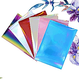 SEWACC Glitter Fabric Bedsheet Holographic Faux Leather Fabric Sheet: 6pcs 20x30cm Mirrored PU Leather Fabric Sheets for Leather Earring Bag Making Bows Crafts DIY Decoration Bed Blanket