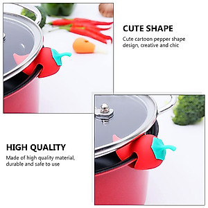 Hemoton Pot Cover Holder 1 Set 2pcs Spill Proof Lid Lifter for Soup Pot Silicone Kitchen Tools Lid Stand Heat Resistant Holder Let Steam Release Cooking Helpers Decoration Spill Stopper