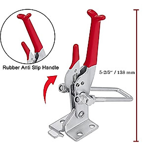 Accessbuy Heavy Duty Large Toggle Clamp Latch,2000Lbs Holding Capacity,Self-Lock U-Bolt Adjustable Latch for Tire Carrier,Industrial EquiIpment,Boxcar,Smoker Lid and More 7.87 Inch (2Pack)
