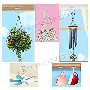 FYTRONDY White Edition Stainless Steel Screws Mount Ceiling Hooks, Coat Hanger (2 INCH, 4 Pack)