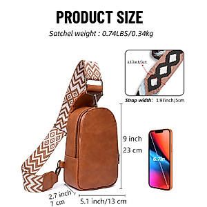 Sling Bag for Women Fanny Pack Crossbody Bags for Women Chest Bags Cross Body Purse PU Shoulder Backpack for Women Men Teen Girls (Brown)