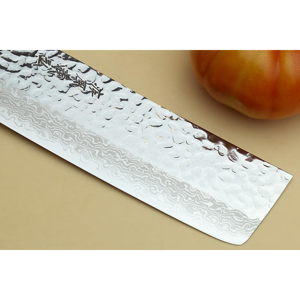 Yoshihiro VG10 46 Layers Hammered Damascus Nakiri Japanese Vegetable Knife 6.5'' (165mm) Ambrosia Handle