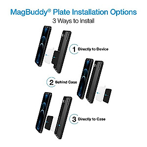 Naztech MagBuddy Ultra-Thin Plates - 2 Extra/Spare Plates for Your MagBuddy & MagBuddy Elite Magnetic Mount - [Black] 13626