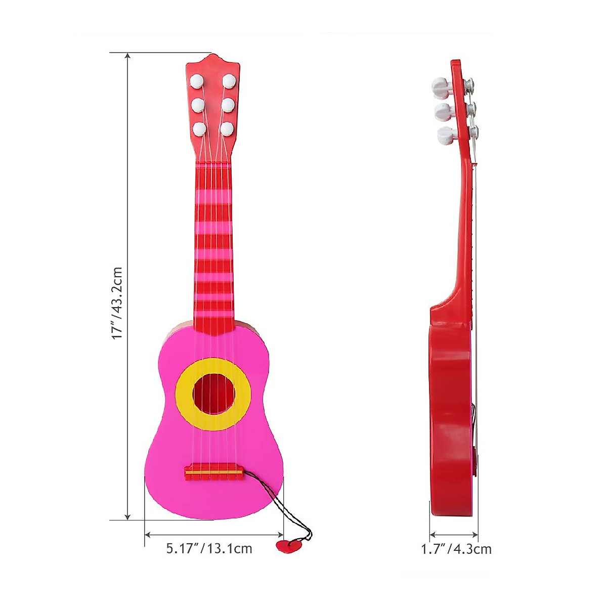 WEY&FLY Kids Toy Guitar 6 String, Baby Kids Cute Guitar Rhyme Developmental Musical Instrument Educational Toy for Toddlers