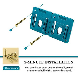 Crivnhar 5 Pack Battery Holder for Makita 18V Battery Mounts Dock Holder Fit for BL1860 BL1850 BL1840 BL1830(w/10 Screws)