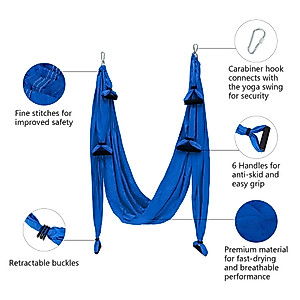 Maxwelly Aerial Yoga Flying Yoga Swing Yoga Hammock Sling Inversion Tool for Gym Home Fitness with Accessories, Red