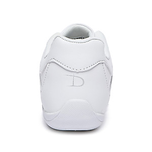 Danzcue Womens Girls Cheer Shoes White, Cheerleading Athletic Shoes, 8M
