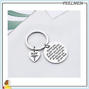 FEELMEM MSN Keychain MSN Graduation Gifts Behind You All Your Memories Before You All Your Dreams Keychain MSN Master of Science in Nursing Graduation Jewelry Gifts (MSN)
