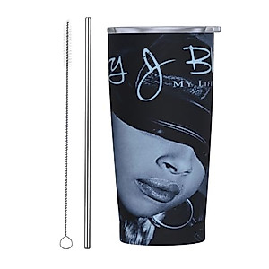 HIKTIEK Mary J Musics Blige Stainless Steel Insulated Car Sippy Cup With Lid Travel Mug for Cold Hot 20 oz