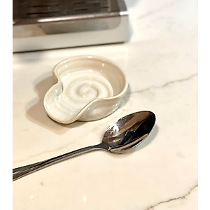 Coffee Spoon Rest, Teaspoon Rest (white)