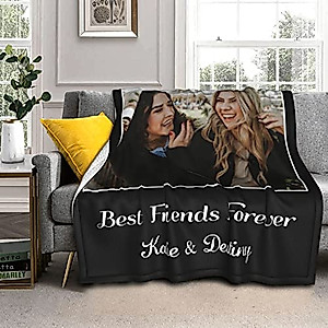 Purefly Best Friend Birthday Gifts, Customize Graduation Gifts for Best Friends Funny Idea, Customize Friendship Gifts Fleece Blanket Bestie for Friend Female Bestie BFF Sister