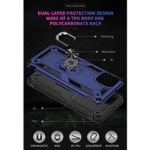 DINGXIN Galaxy A03 Case, Samsung A03 Phone Case, [Military Grade] Metal Ring Stand Car Mount Shockproof Protective Case for Samsung Galaxy A03 (Blue)