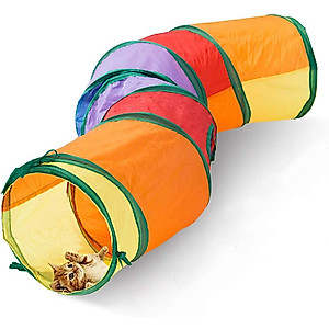 Blnboimrun Cat Tunnel with Play Ball, Interactive Peek-a-Boo Cat Chute Cat Tube Toy, Camouflage S-Tunnel for Indoor Cat
