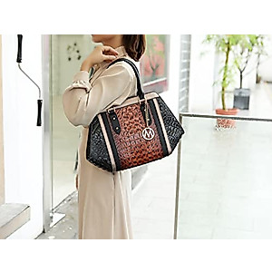 MKF satchel bags for women, Featuring a faux crocodile-embossed finish crossover handbag, shoulder side messenger bag Navy
