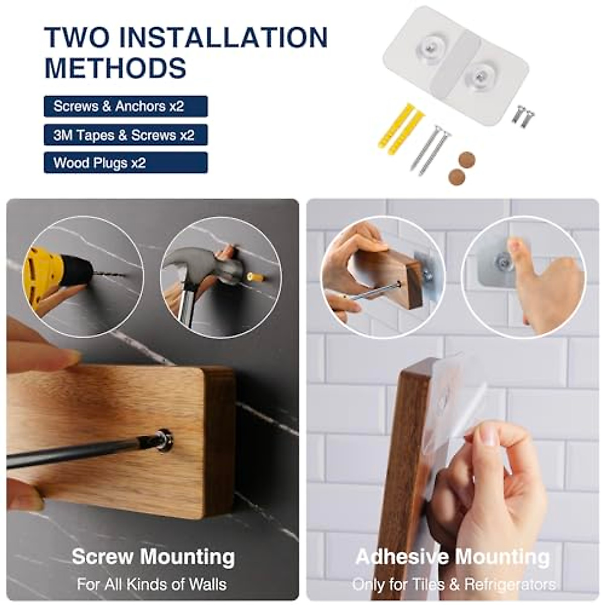 Gourmetop Magnetic Knife Holder for Wall 12", Knife Magnetic Strip No Drilling, Acacia Wood Magnetic Knife Holder for Refrigerator, Strong Knife Magnet&Knife Rack for Kitchen Utensil Organizer