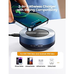 STARSIKI 2-in-1 Mouse Jiggler and Wireless Charger, Mouse Mover Undetectable Device Automatic Phone Charging Pad, Quiet Mice Shaker Wiggler Giggler Juggler to Keep Moving for Office/Work from Home