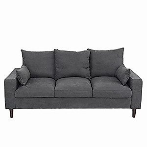 Panana Modern Sofa Couch for Living Room Sofa Couch 3 Seater in Linen Fabric Grey