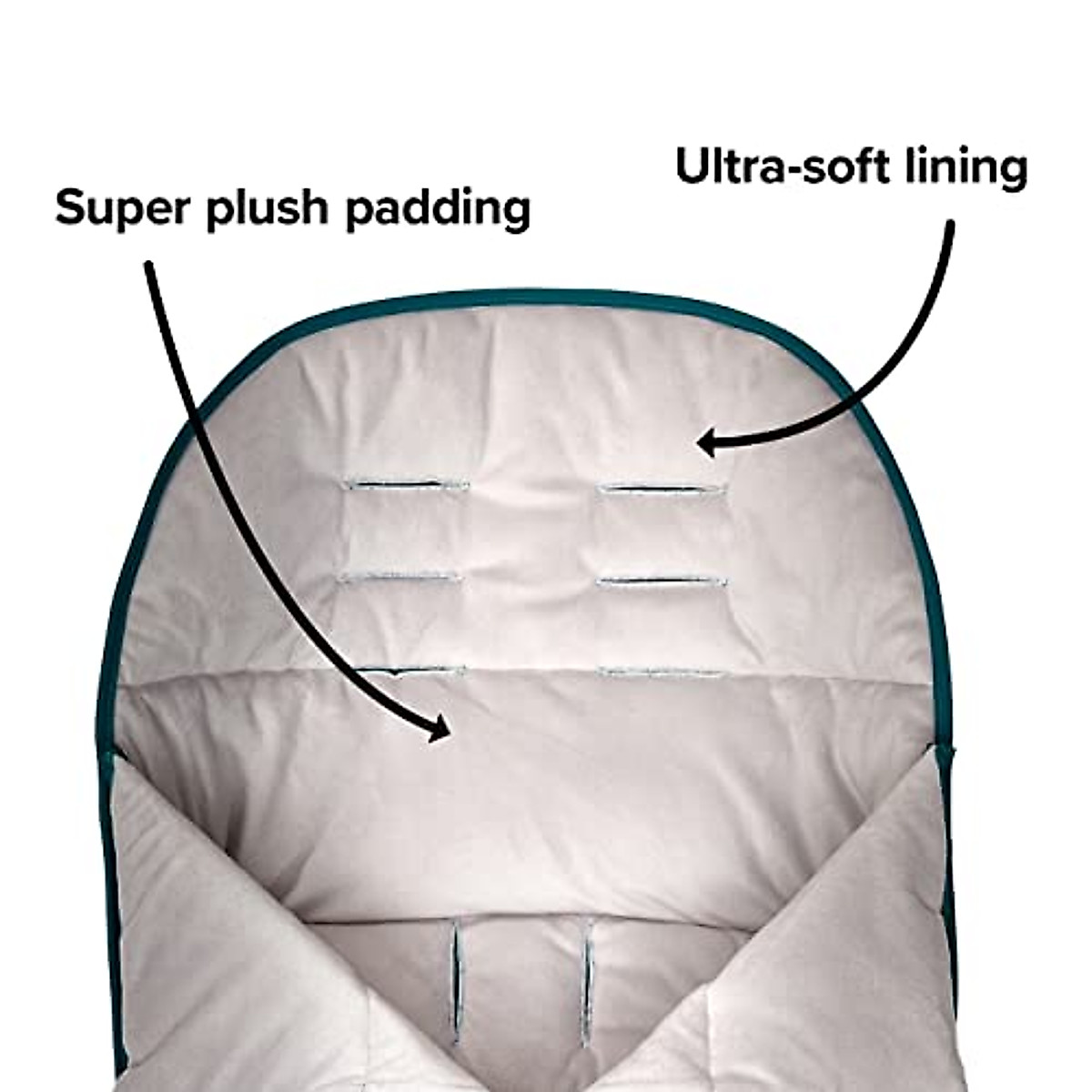 Diono All Weather Stroller Footmuff, Universal Fit from Baby to Toddler with Cozy Super Soft Padding, Weatherproof, Water Resistant Lining, Blue Turquoise