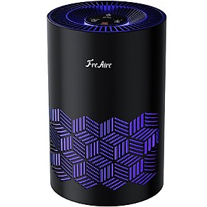 FreAire Air Purifiers, HEPA Air Purifier for Bedroom with RGB Lights Air Purifiers for Dust Pets Smoke Pollen Dander Smell, Portable Air Purifier with Air Filter For Home (Black)