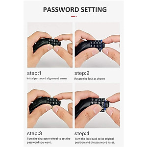 Bicycle Accessories Mountain Bike Portable Anti-Theft Lock Password Lock Fixed Bicycle Strong Security Ring Lock Bike Parts (Color : Blue)