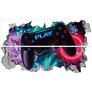 TOARTI 3D Game Wall Decals,Gaming Wall Stickers for Boys Room Gamer Controller Sticker Video Gaming Wallpaper for Kids Playroom Decor