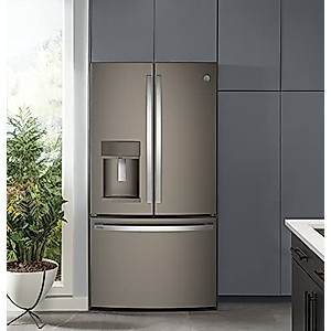 GE Profile PYE22KMKES 36" Energy Star Qualified Counter-Depth French-door Refrigerator with 22.2 Cu. Ft. Capacity Hands-free Autofill dispenser and Quick Space shelf in Slate