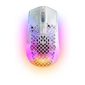 SteelSeries Aerox 3 Wireless - Super Light Gaming Mouse - 18,000 CPI TrueMove Air Optical Sensor - Ultra-Lightweight Water Resistant Design - 200 Hour Battery Life - Ghost