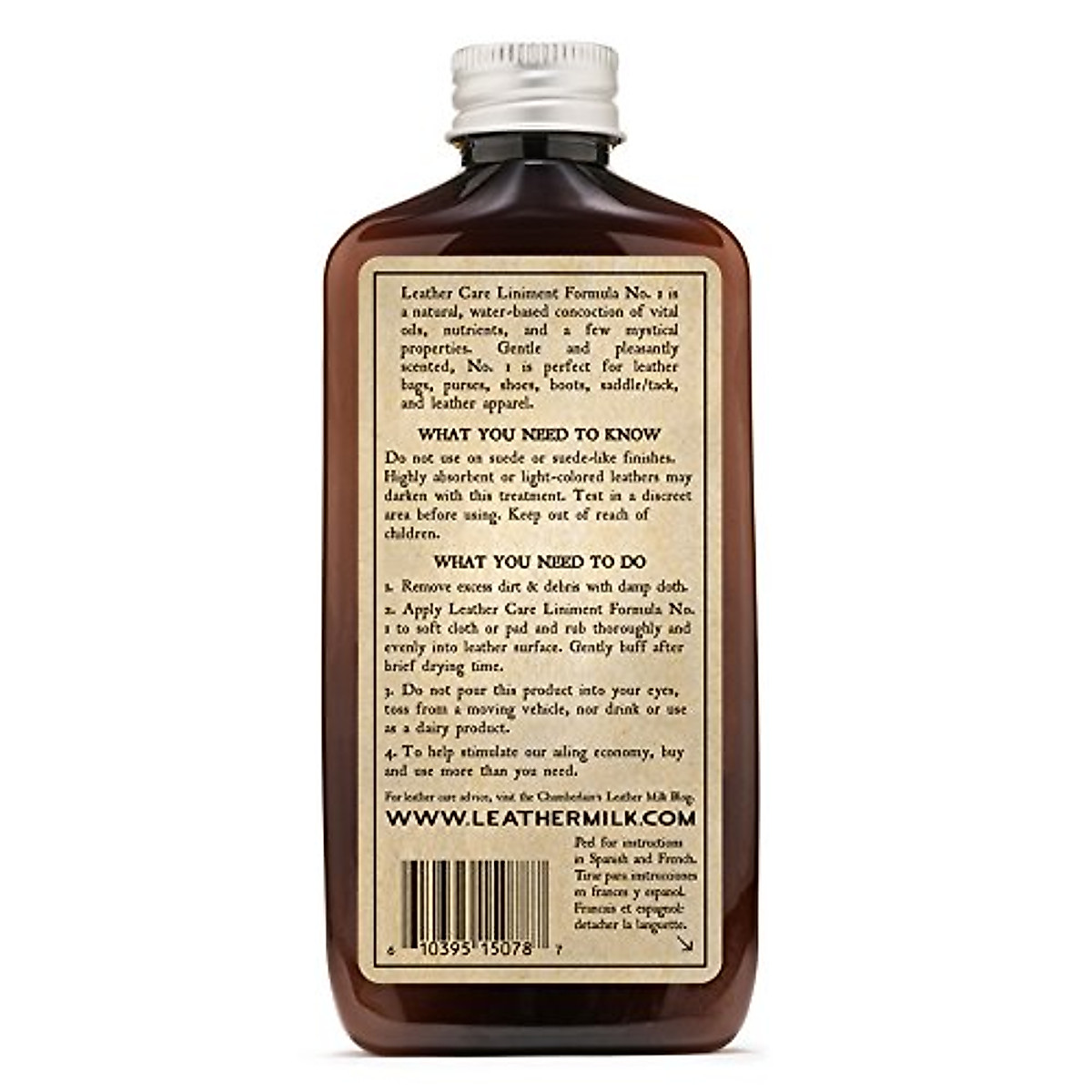 Leather Milk Conditioner and Cleaner for Furniture, Cars, Purses and Handbags. All-Natural, Non-Toxic Conditioner Made in the USA. Leather Care Liniment No. 1. 2 Sizes. Includes Premium Applicator Pad