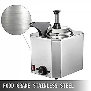 Commercial Chocolate Jam Warmer, 30-110℃ Sauce Pump Dispenser, Stainless Steel Food Warmer Chocolate Heated Pump for Hot Fudge Caramel Butter Cheese